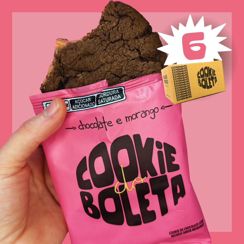 Caixa com 6 - Cookie do Boleta Chocolate com Morango - Cookie do Boleta ...
